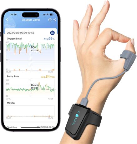 Dollar.Bid - Wellue Wrist Wearable Sleep Monitor - Bluetooth Pulse ...