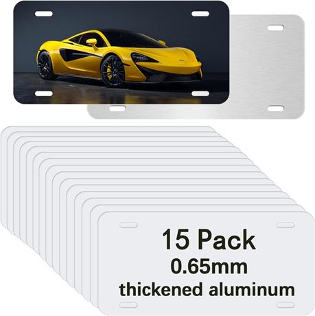 Dollar.Bid - 15 Pack Sublimation License Plate Blanks