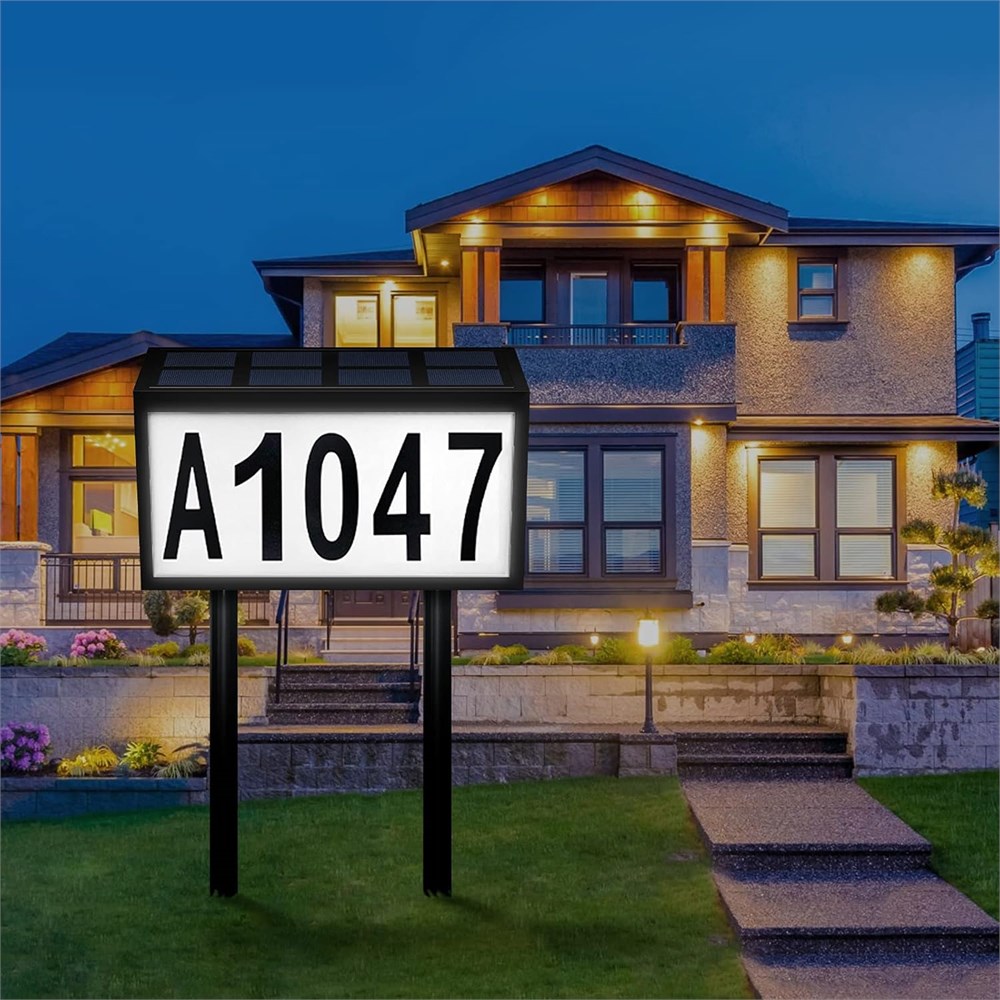Dollar.Bid - Lighted House Numbers for Outside, Solar Address Sign LED ...