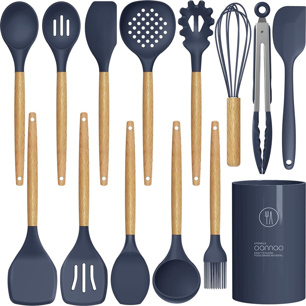Dollar.Bid - Silicone Cooking Utensils Set - 446 F Heat Resistant ...