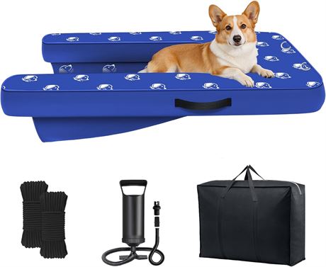 Dollar.Bid - Inflatable Dock Platform, Medium Dog Boat Ramp Floating ...
