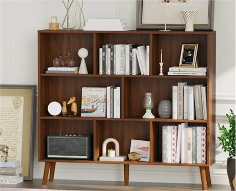 Dollar.Bid - Jaen 8-Shelf Bookcase, Columbia Walnut