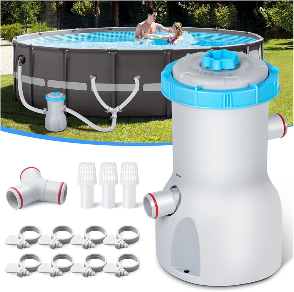 Dollar.Bid - Standard Series Above Ground Pool Filter Pump - 800 GPH Flow Rate | Rapid Circul