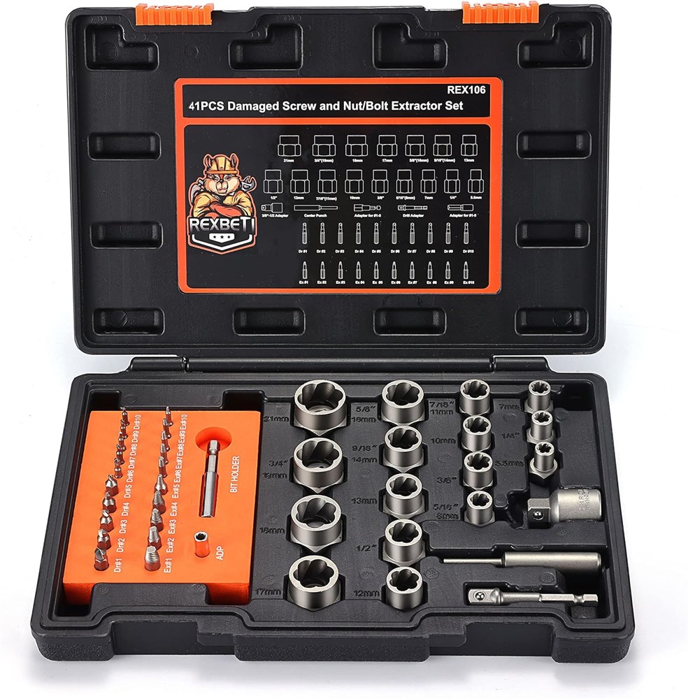 Dollar.Bid - REXBETI 41-Piece Impact Bolt Extractor Screw Extractor Set ...