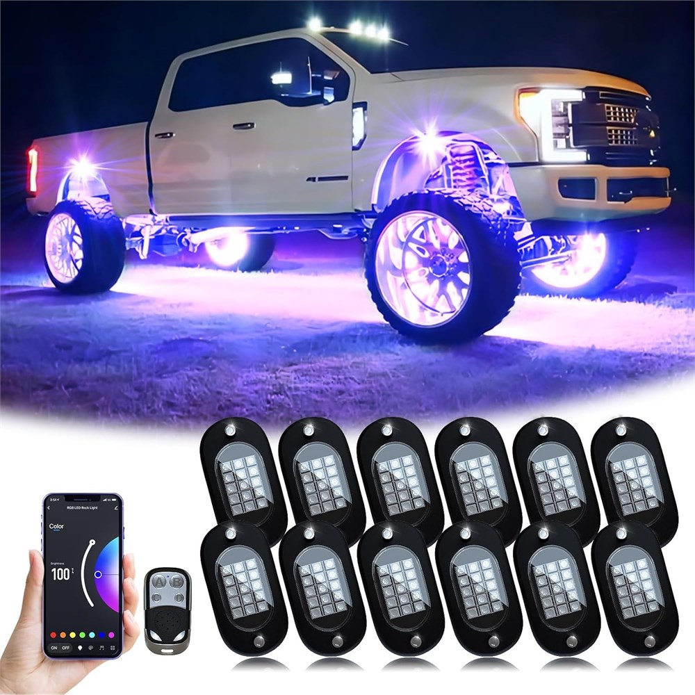 Dollar.Bid - YiLaie RGB LED Rock Lights, 180 LEDs Lights with Phone App ...