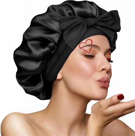 Dollar.Bid - VECIIR Satin Bonnet Silk Bonnet for Women, Ajustable Hair Bonnet for Curly Hair