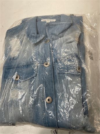 Dollar.Bid - (Size M) Indigo Thread Co. Belted Denim Duster Jacket