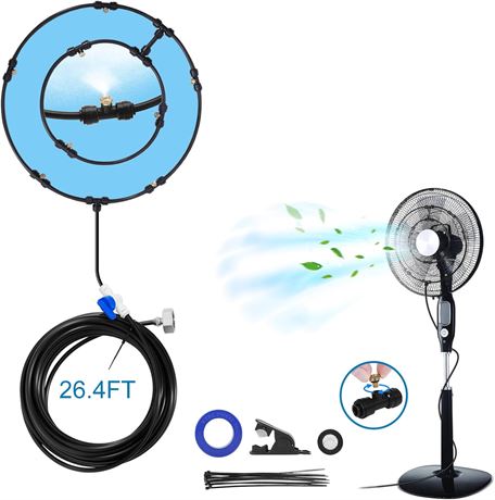 Dollar.Bid - Somhe Outdoor Fan Misting System Kit 26.3FT, 8 Nozzles ...