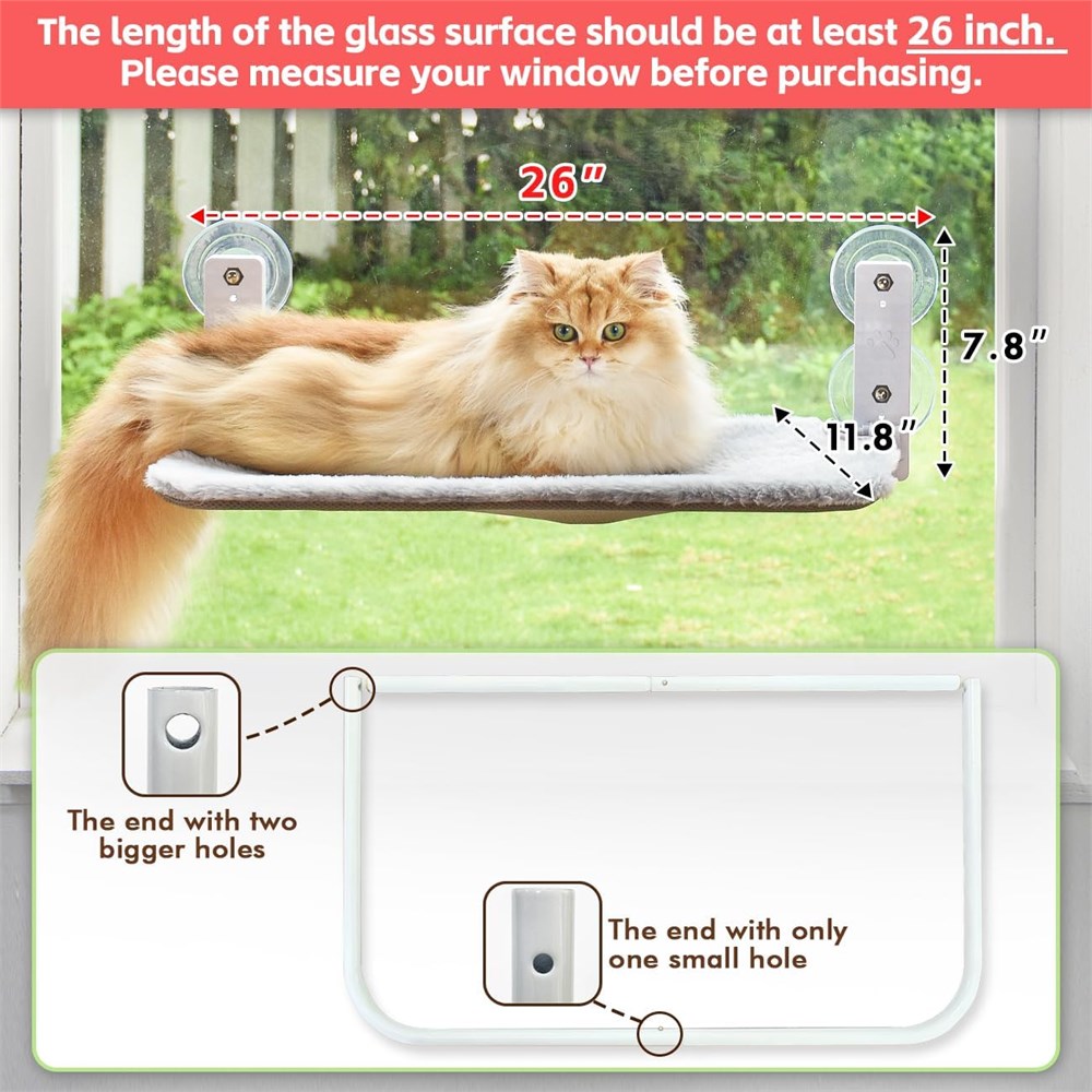 Dollar.Bid - AMOSIJOY Cordless Cat Window Perch, Cat Hammock for Wall ...