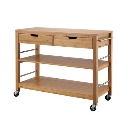 Dollar.Bid - 48 in. Bamboo Kitchen Island with Drawers