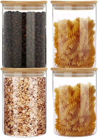 Dollar.Bid - SIXAQUAE Glass Food Storage Containers Jar Seal Bamboo ...