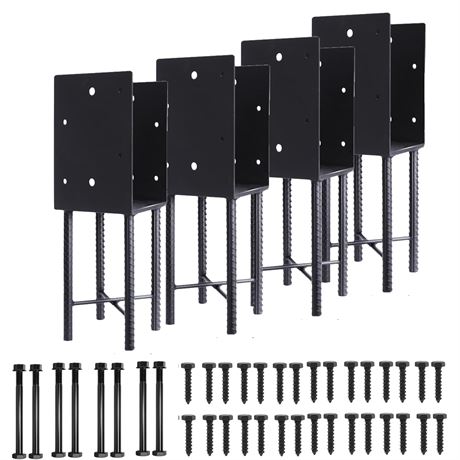 Dollar.Bid - 6x6' Post Base (Inner Size: 5.5x5.5 Inch) Set of 4, Wet ...