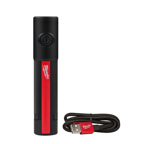 Dollar.Bid - Milwaukee 500 lm Black/Red LED Rechargeable Flashlight
