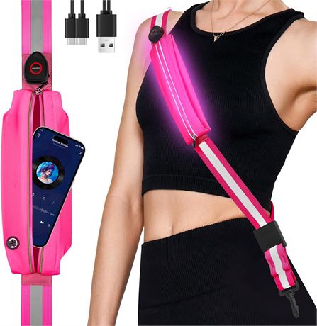 Dollar.Bid - Fitense LED Reflective Belt Sash with Phone Bag - 5 Colors ...