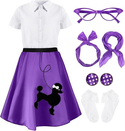 Dollar.Bid - Silicherry 1950s Kids Poodle Skirt 50s Sock Hop Costume ...