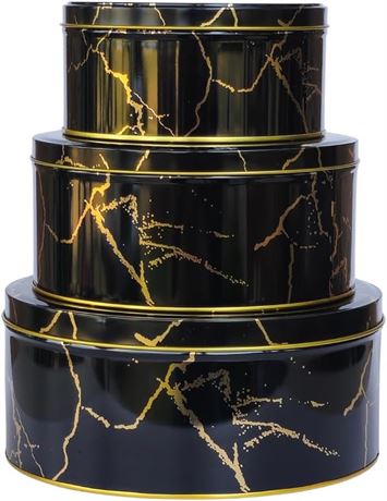 Dollar.Bid - hadaaya Pack of 3 Round Metal Nesting Tins Stackable ...